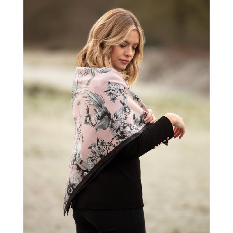 Clare Haggas Airs & Graces Large Silk Scarf - Pearl Pink – William Powell