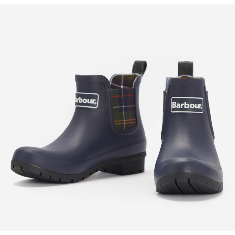 Barbour Kingham Ladies Ankle Wellington Boot Navy
