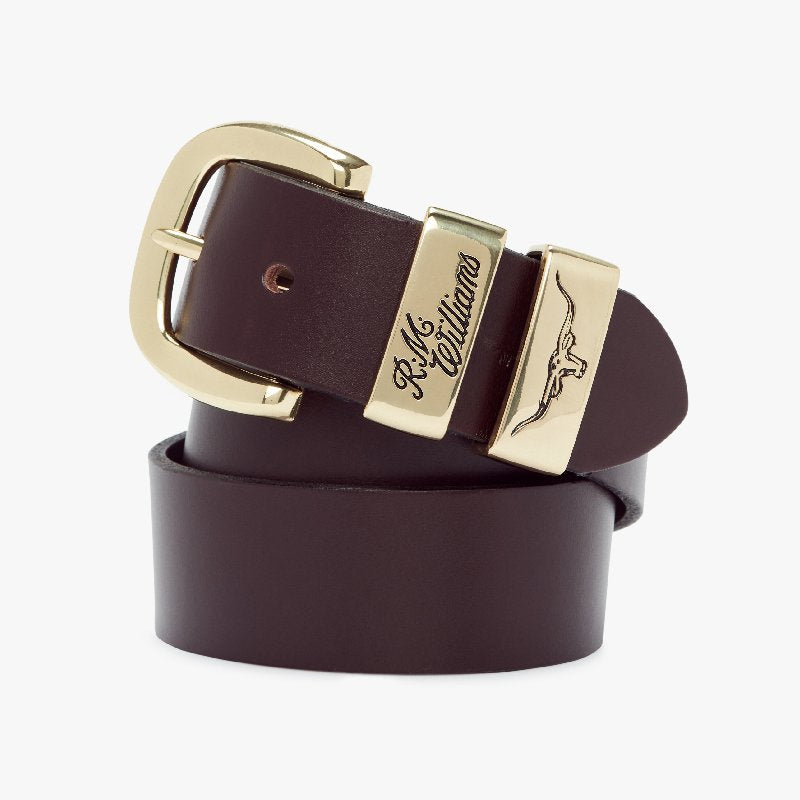 R.M.Williams 1 1/2" Drover Belt - Chestnut with Gold Buckle – William ...