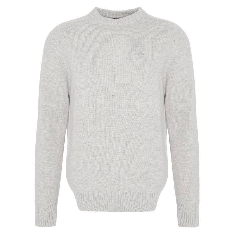 Barbour Grangetown Mens Crew Neck Jumper - Light Grey – William Powell