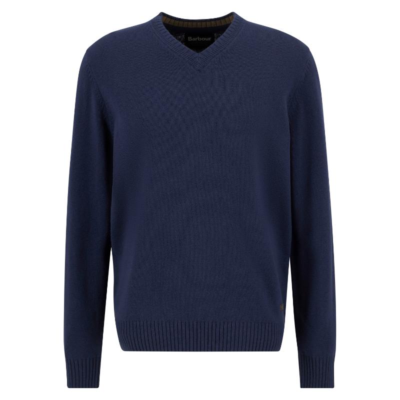 Barbour Kelson Mens V-Neck Jumper - Navy – William Powell