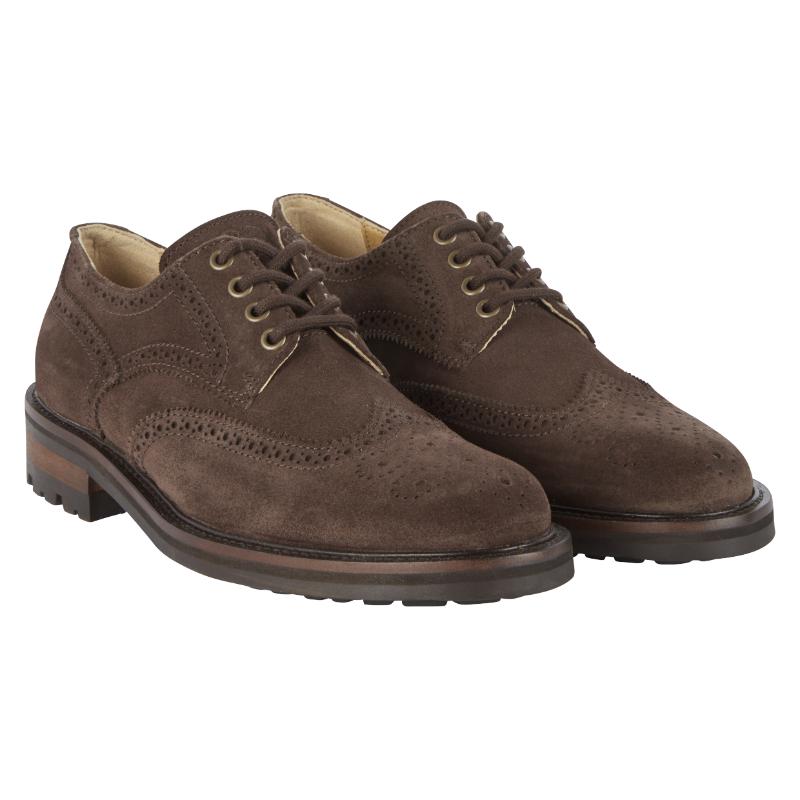 Le Chameau Normandy Mens Suede Brogue - Marron Foncé – William Powell