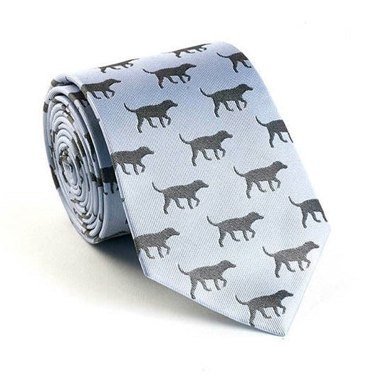 Woven Silk Black Lab Tie - Blue – William Powell